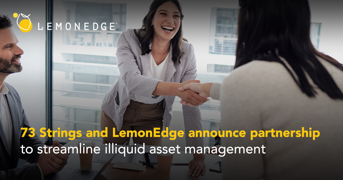 73 Strings and LemonEdge announce partnership to streamline illiquid asset management